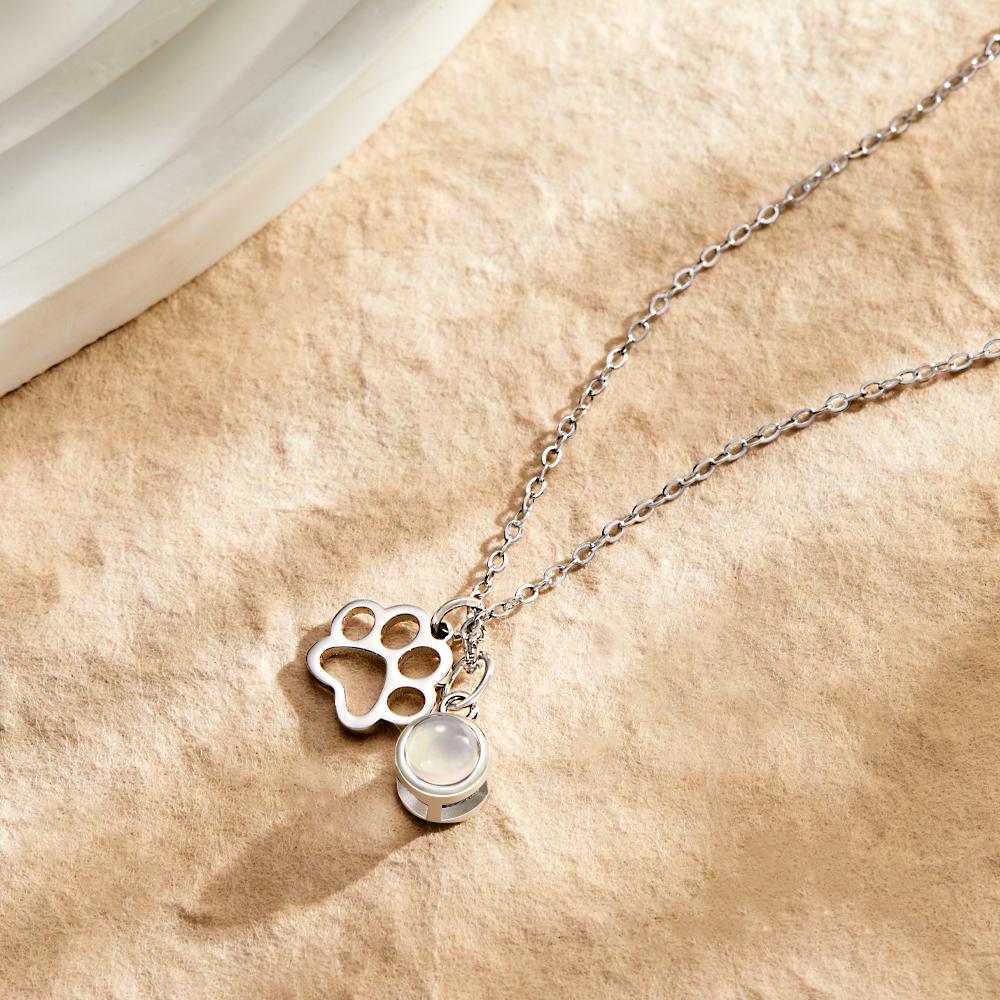Custom Photo Projection Necklace Claw Photo Pendant Necklace Gift for
